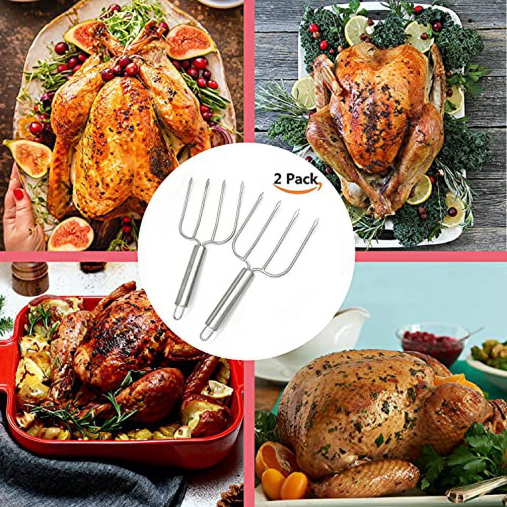 KAYCROWN Stainless Steel Turkey & Roast Lifters, Set of 2 - Turkey and ...