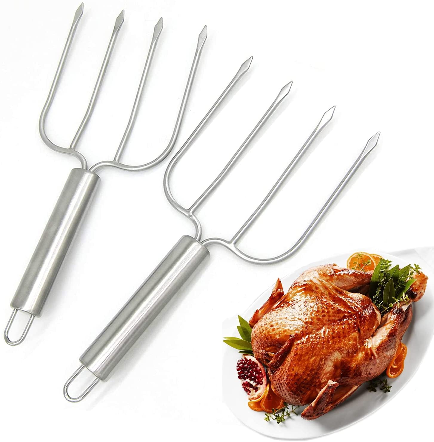 KAYCROWN Stainless Steel Turkey & Roast Lifters, Set of 2 - Turkey and ...