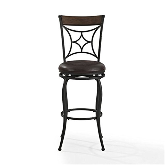 KAYDEN COUNTER STOOL IN BLACK WITH DARK CARMEL CUSHION - Walmart.com
