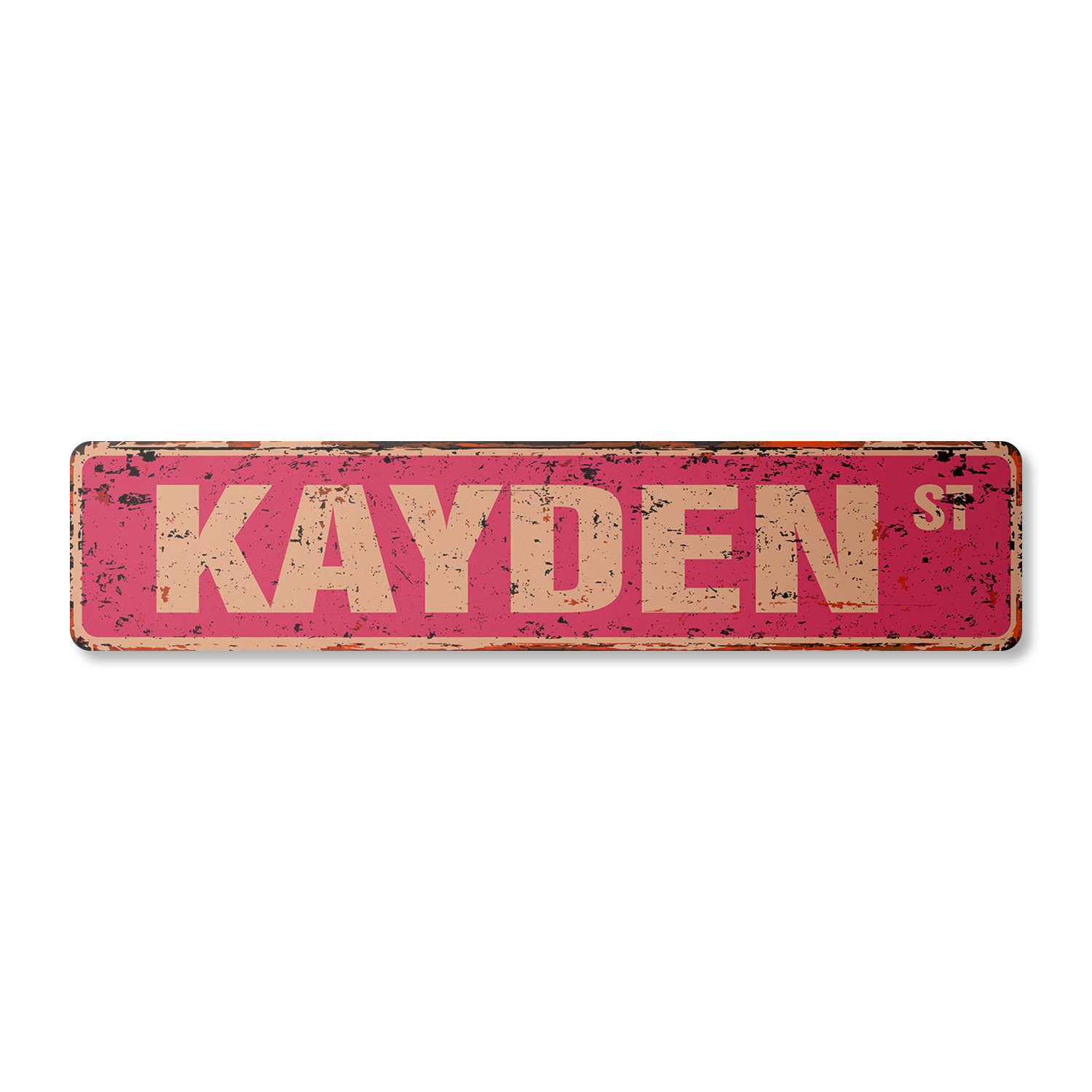 KAYDEN Vintage Plastic Street Sign Childrens Name Room Sign | Indoor ...
