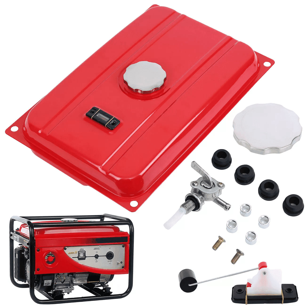 KAYESAMPRA 7 Gallons Generator Gas Fuel Tank with Valve Petcock Filter ...