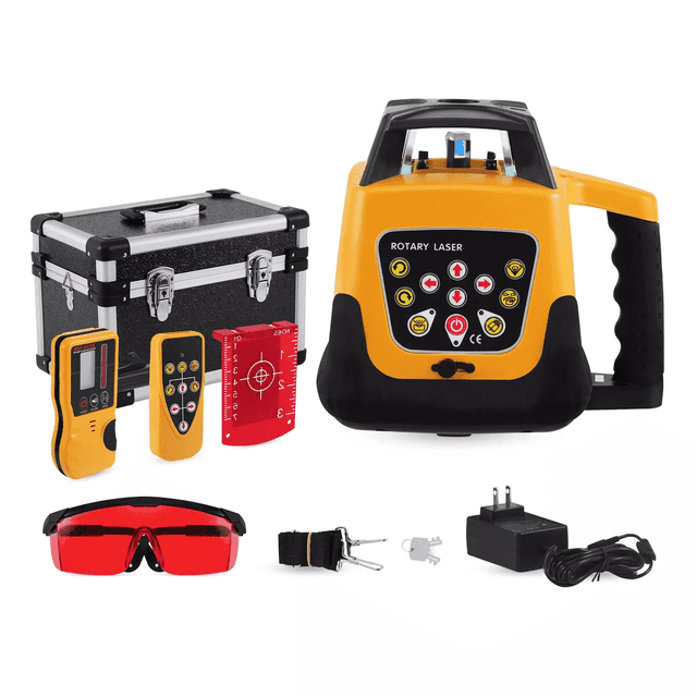 KAYESAMPRA Self-Leveling 360° Rotary Rotating Red Laser Level Tool Kit ...