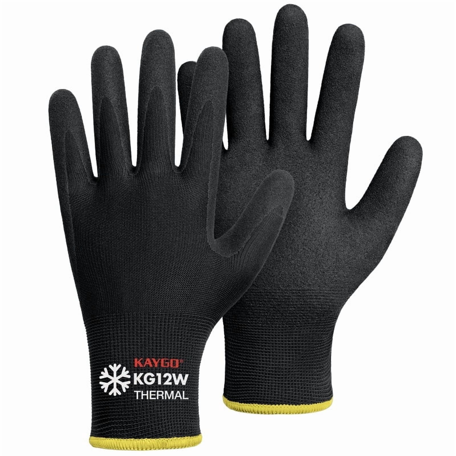KAYGO 3 Pairs Winter Work Gloves with Grip, Thermal Insulated Safety ...