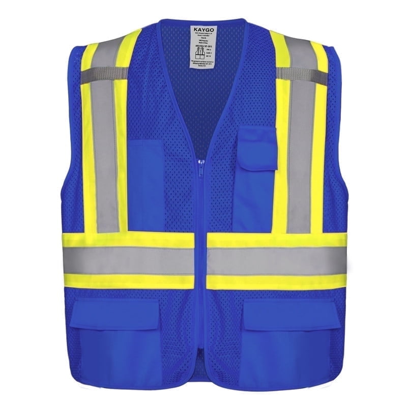 KAYGO High Visibility Safety Vest, Reflective Fluorescent Mesh, ANSI ...
