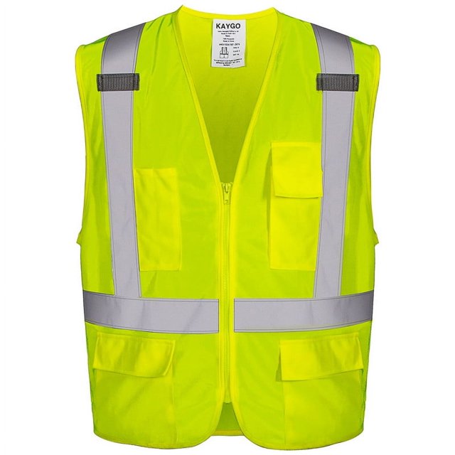 KAYGO High Visibility Safety Vests Reflective with Pockets and Zipper ...