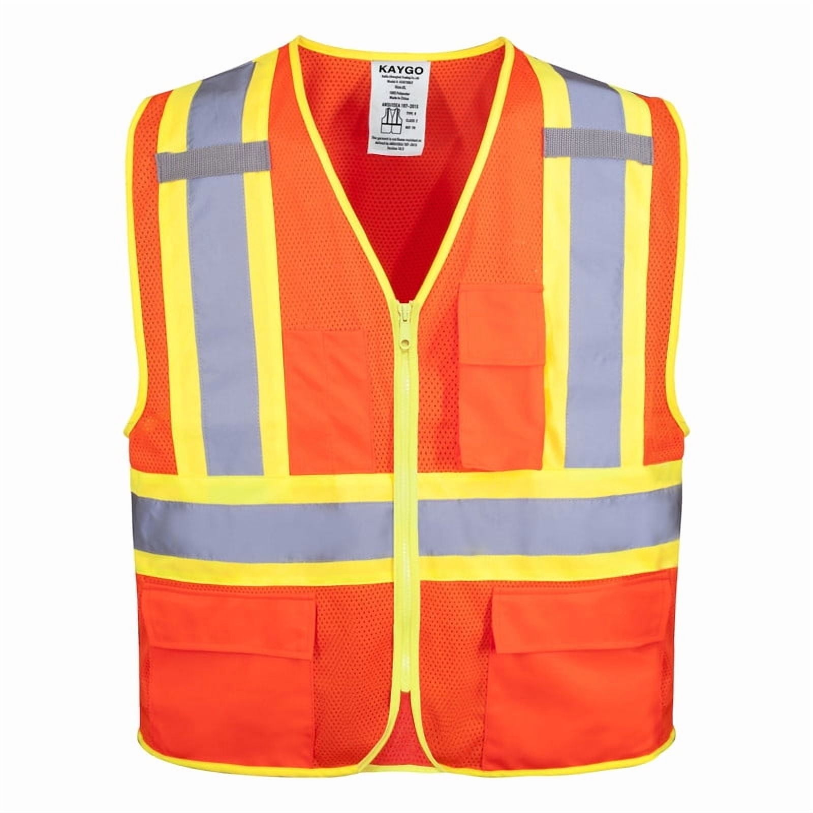 KAYGO Safety Vest with Pockets - High Visibility Reflective Vest ANSI ...