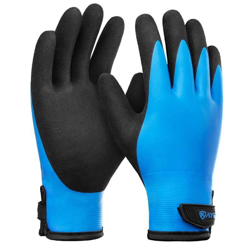 KAYGO Waterproof Thermal Work Gloves, Double Latex Coated, Dexterity ...