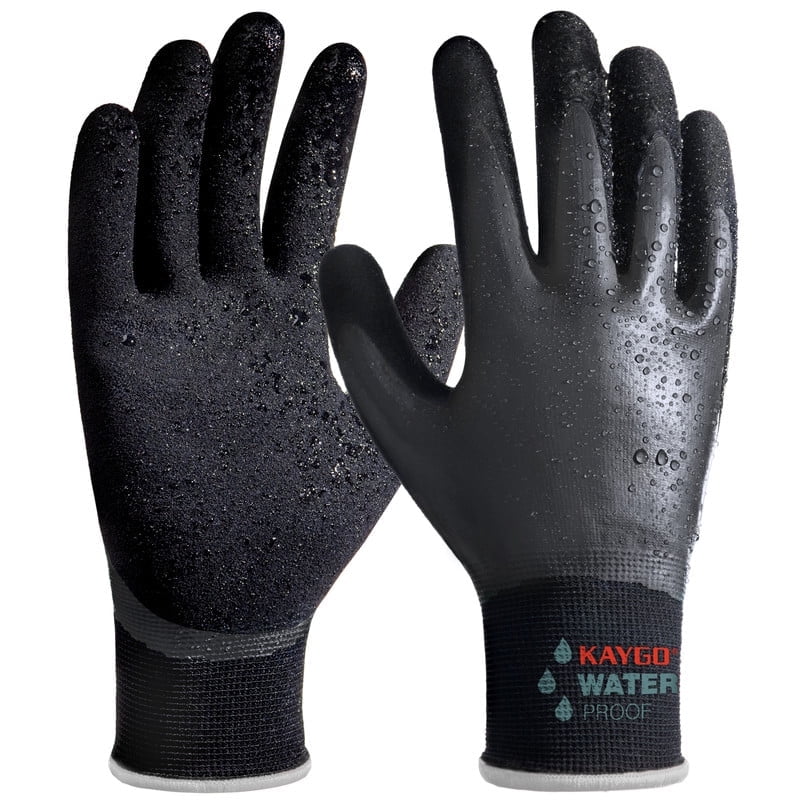 KAYGO Waterproof Work Gloves for Men and Women, Rubber Coated Non-slip ...