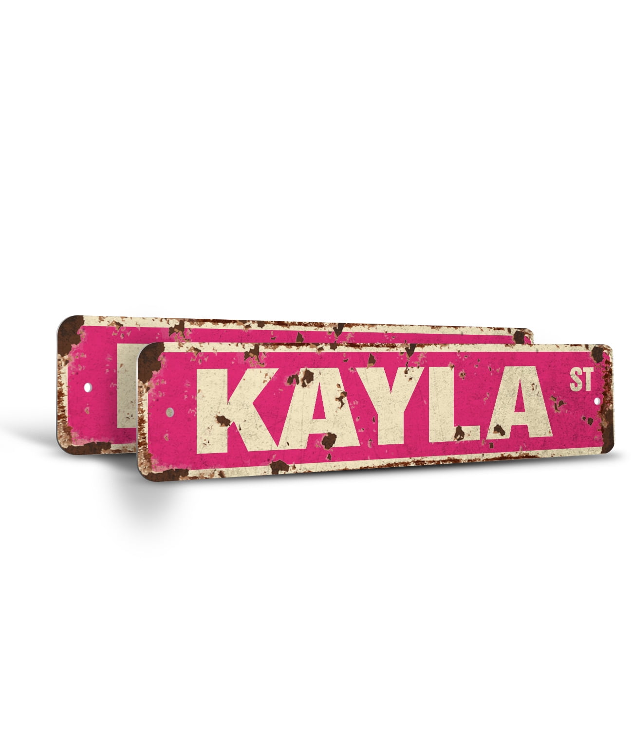 KAYLA Vintage Style Rustic Street Sign – (2 Pack) Childrens Name Room ...