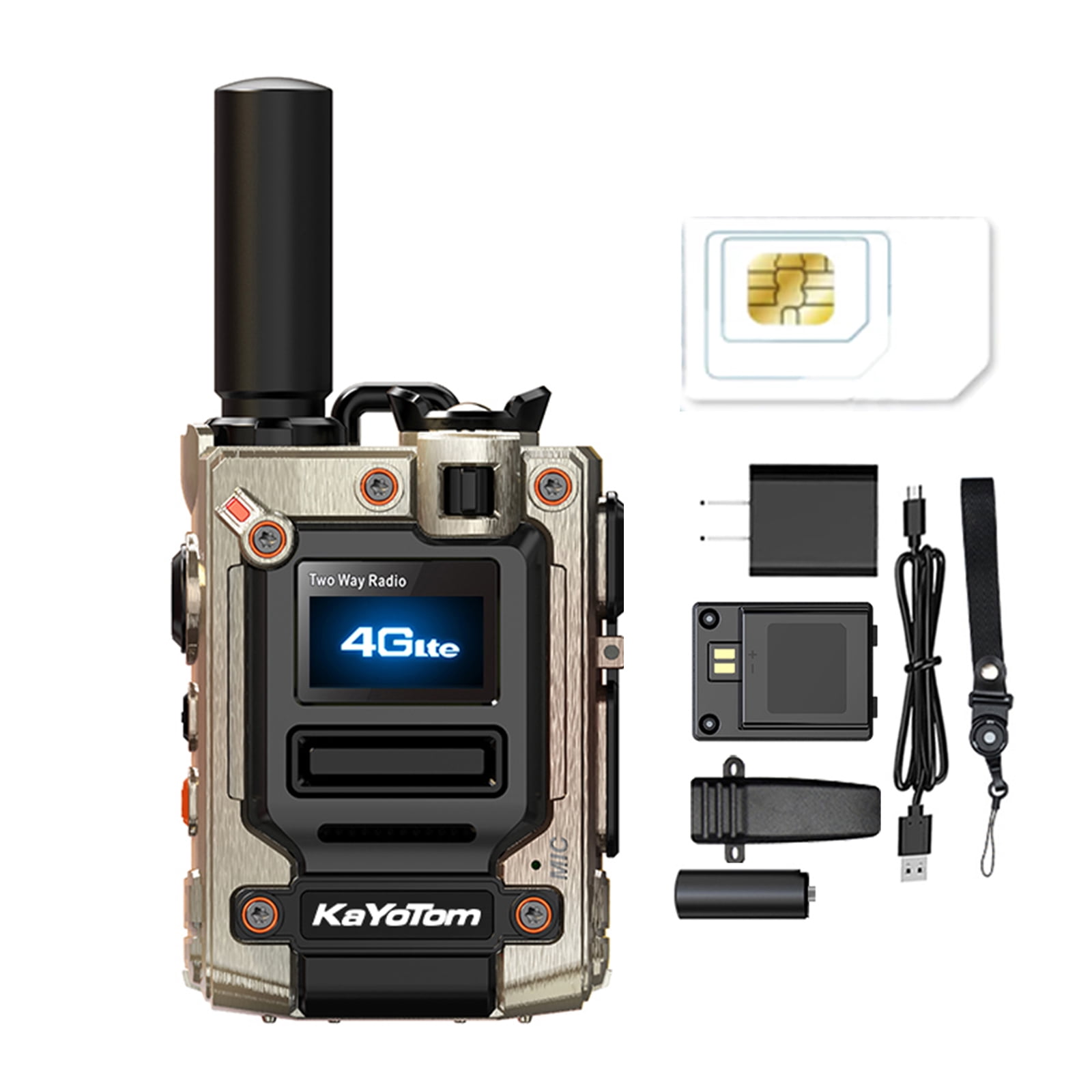 KAYOTOM 1 Pack Long Range PoC Walkie Talkies, Unlimited Nationwide Two ...