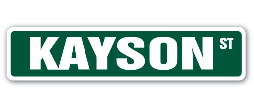 KAYSON Street Sign Childrens Name Room Sign | Indoor/Outdoor | 30" Wide ...