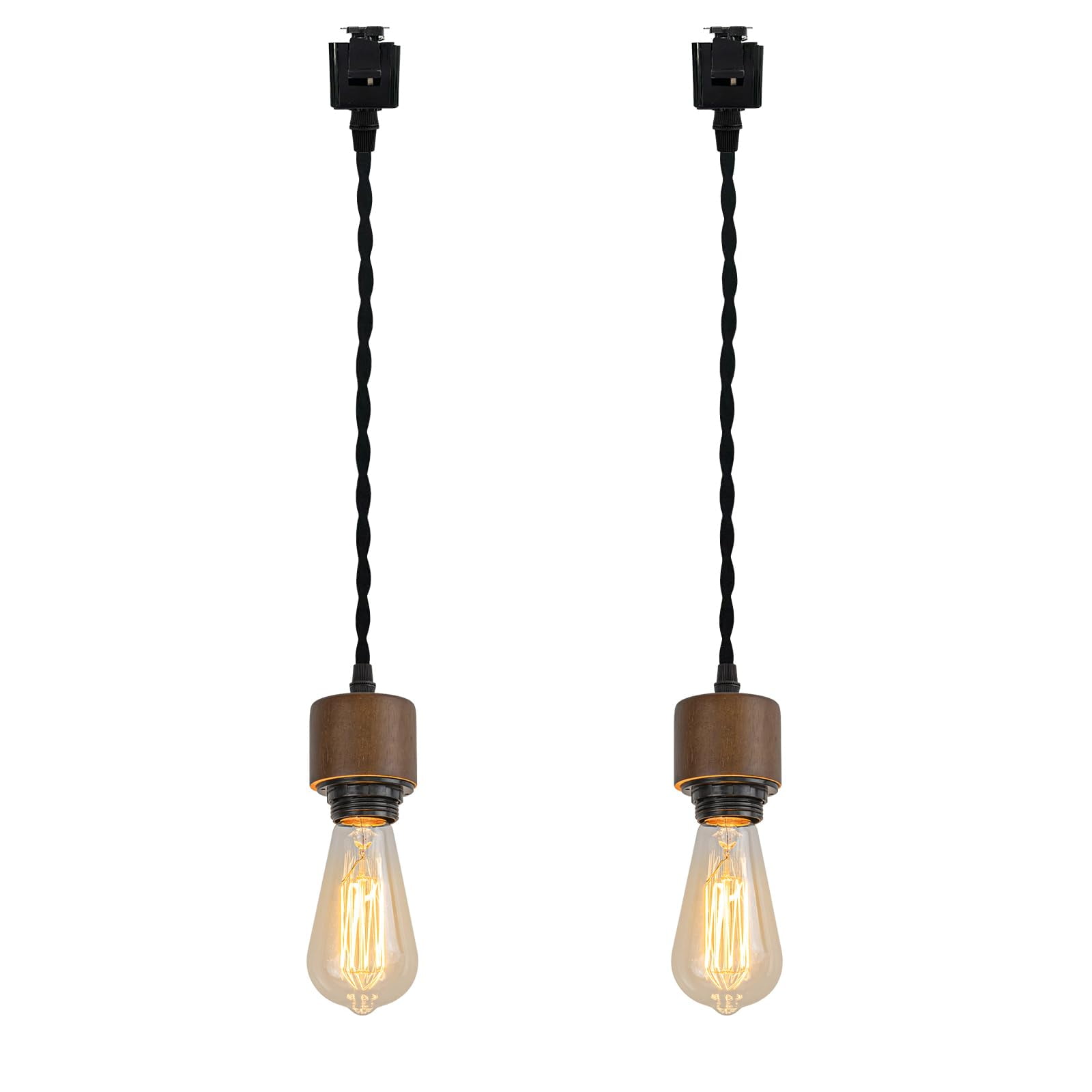 KAYYELAMP 0.98Feet Corded Track Lighting E26 Walnut Base J-Type Track ...