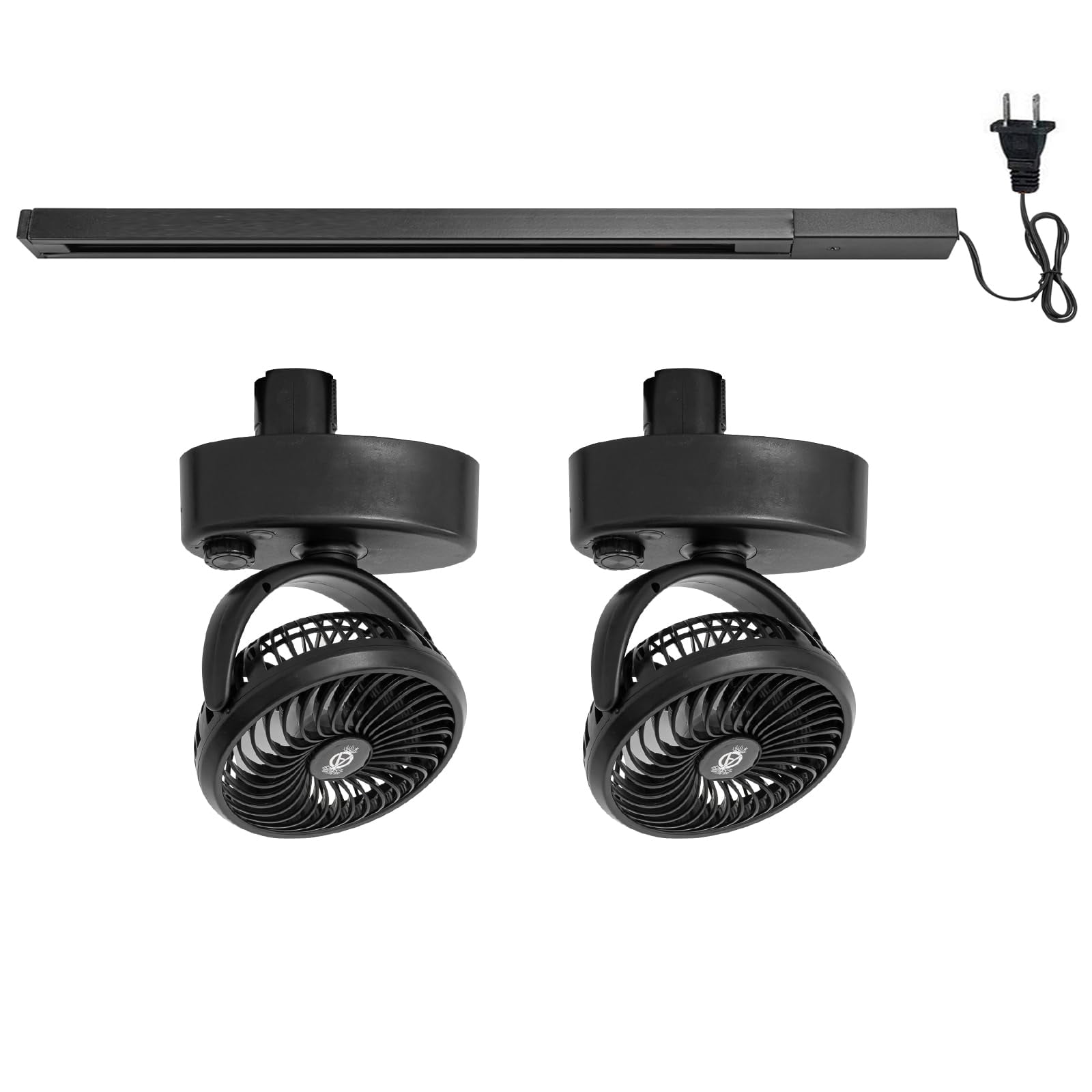 KAYYELAMP 1 Track Rail, 2 Adjustable Wind Speed Track Mini Fans Easy ...