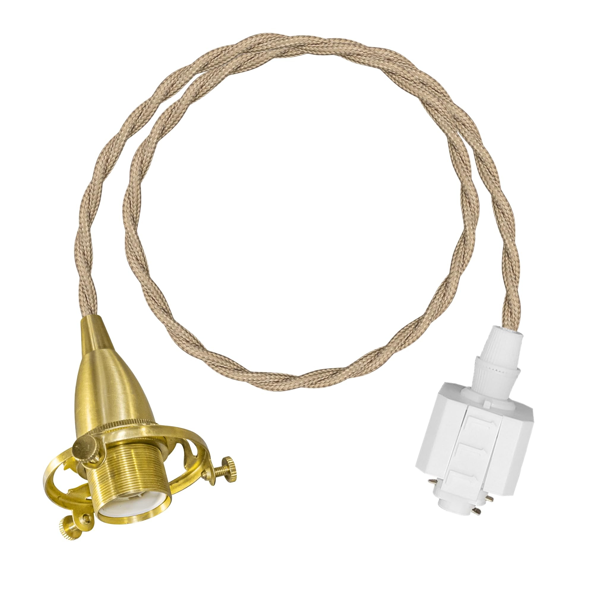 KAYYELAMP 11.8 inches Khaki Twisted Cord Brass E12 Base H-Type Track Light Vintage Design for ...