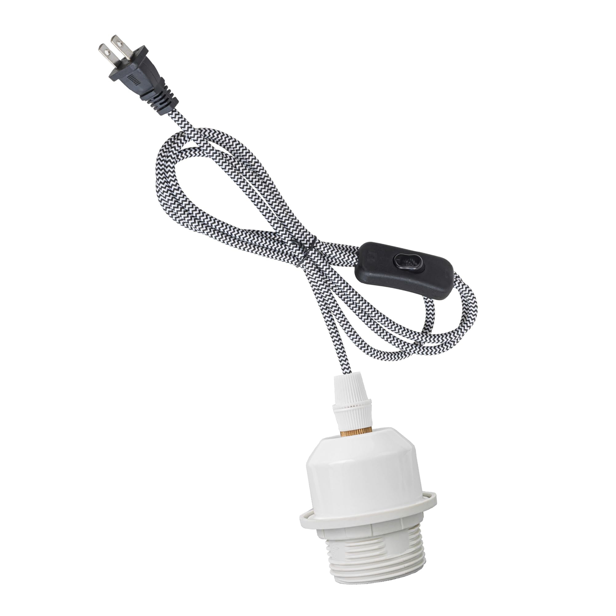 KAYYELAMP 15 Feet Plug in Button Outlet Cable Hanging Light White E26 ...