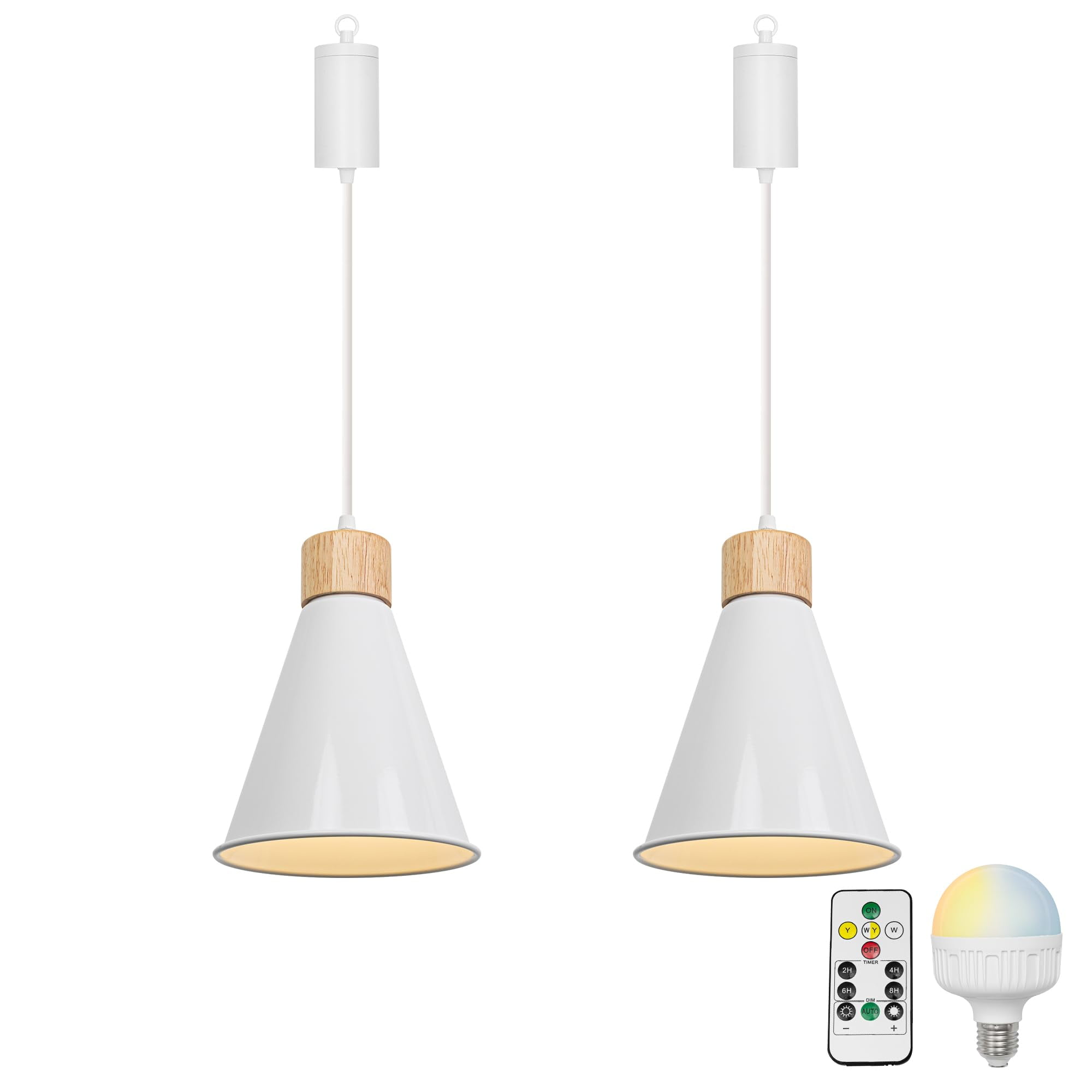 KAYYELAMP 2-Pack Brightness Adjusted Rechargeable Battery Remote LED ...