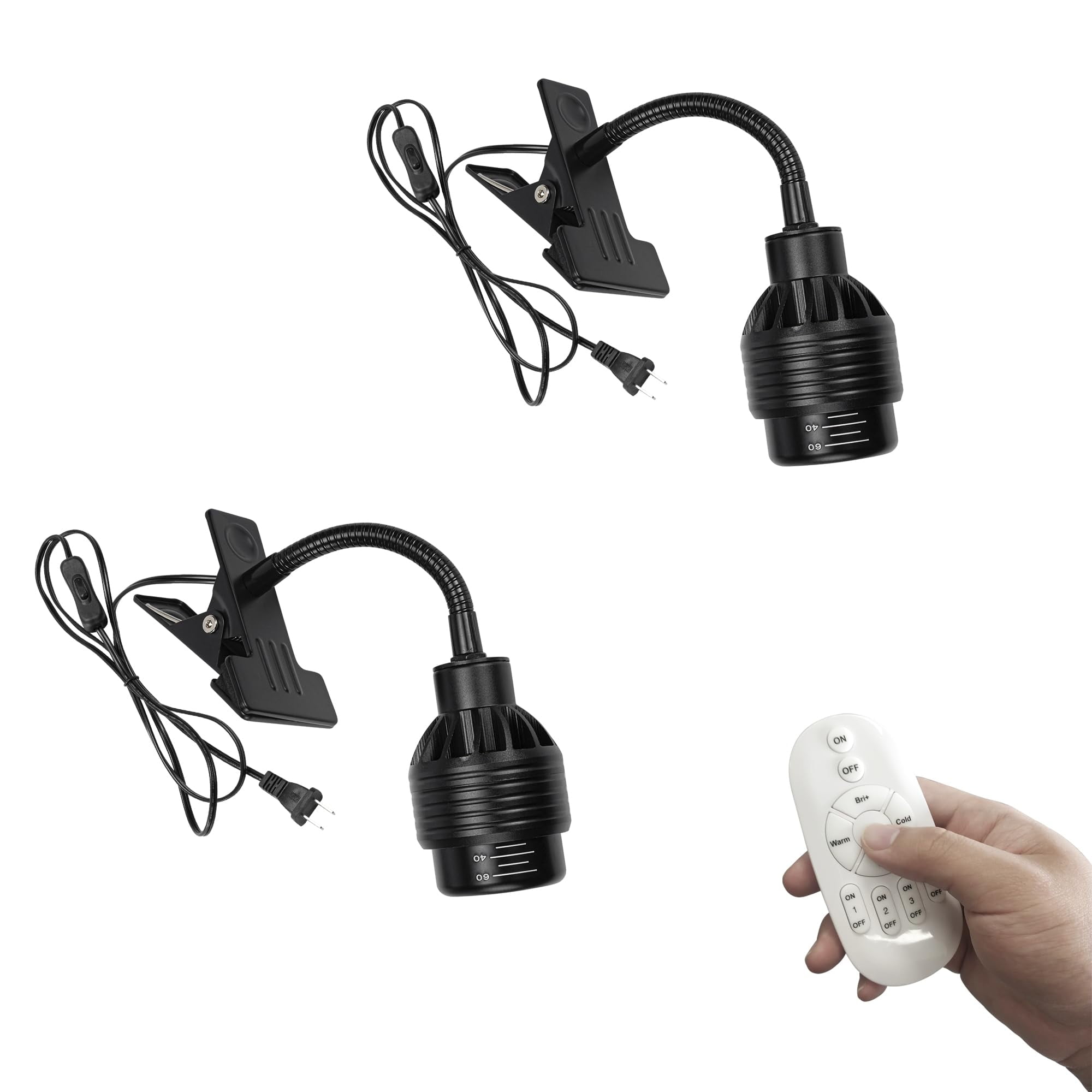 KAYYELAMP 2-Pack Remote Control Clip Mount Spot Light Flexible Angle ...