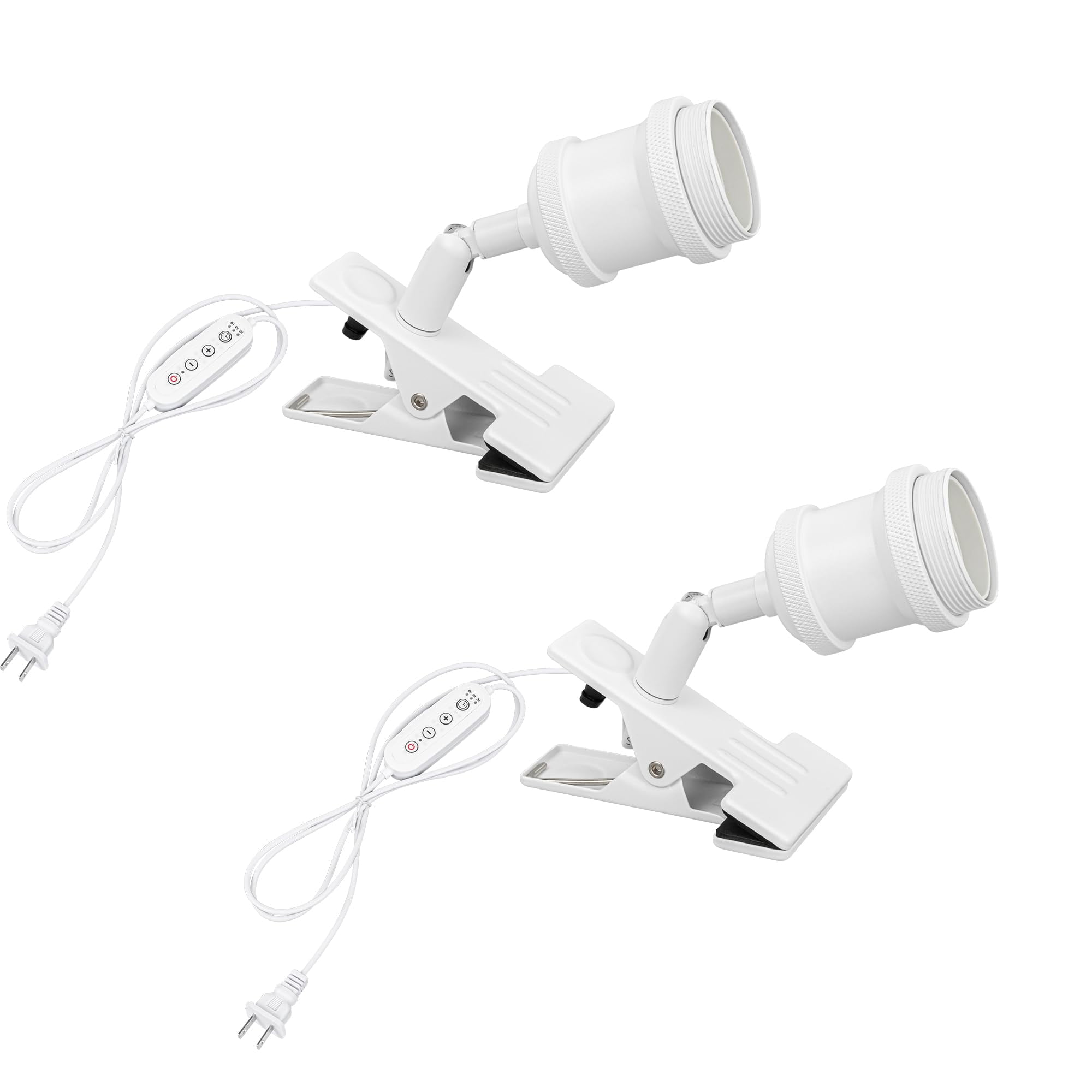 KAYYELAMP 2Pcs Clamp Lamp Mini Base White Adjusted Angle 5.9Feet ...
