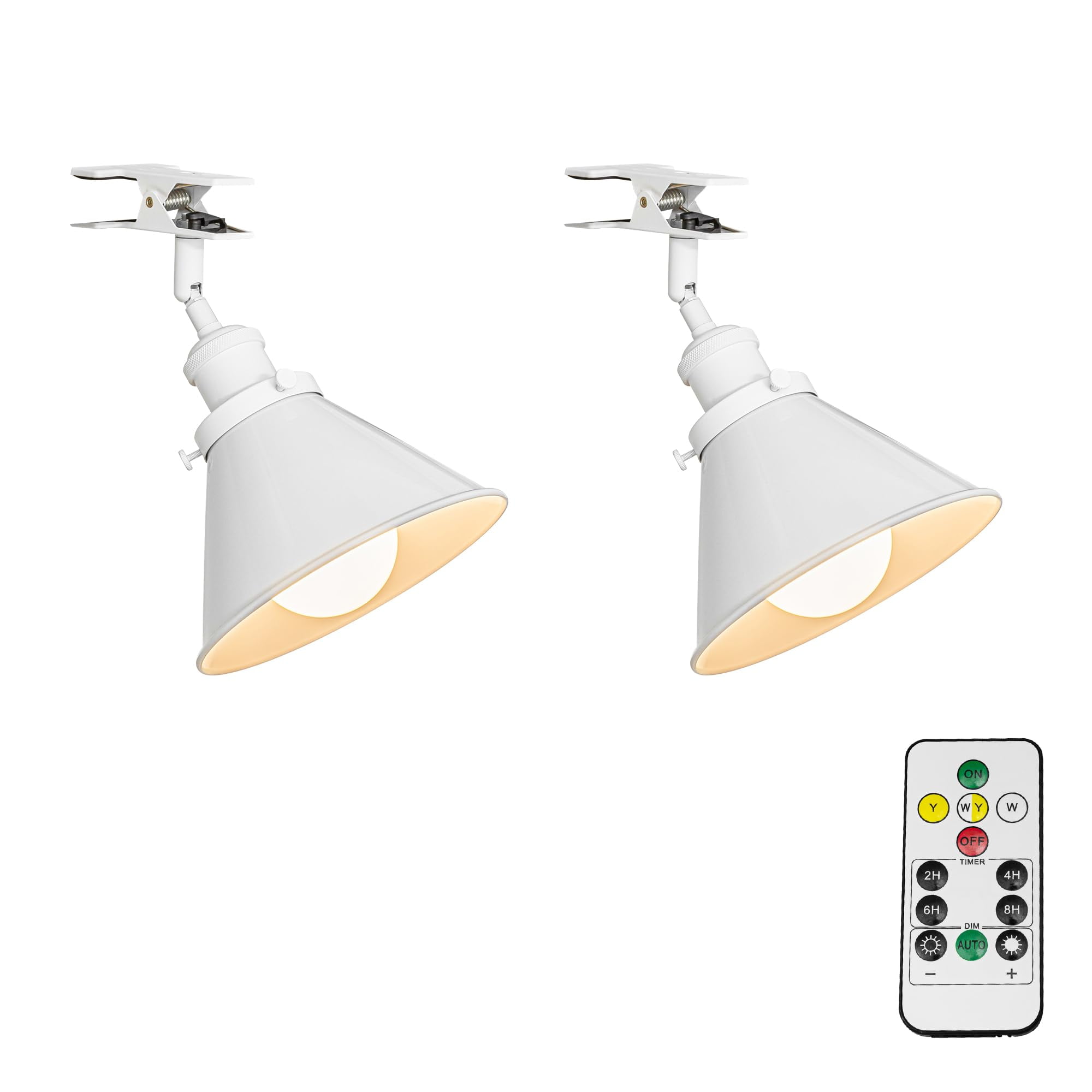 KAYYELAMP 2Pcs Rechargeable Battery Dimmable Clamp Light Wireless ...