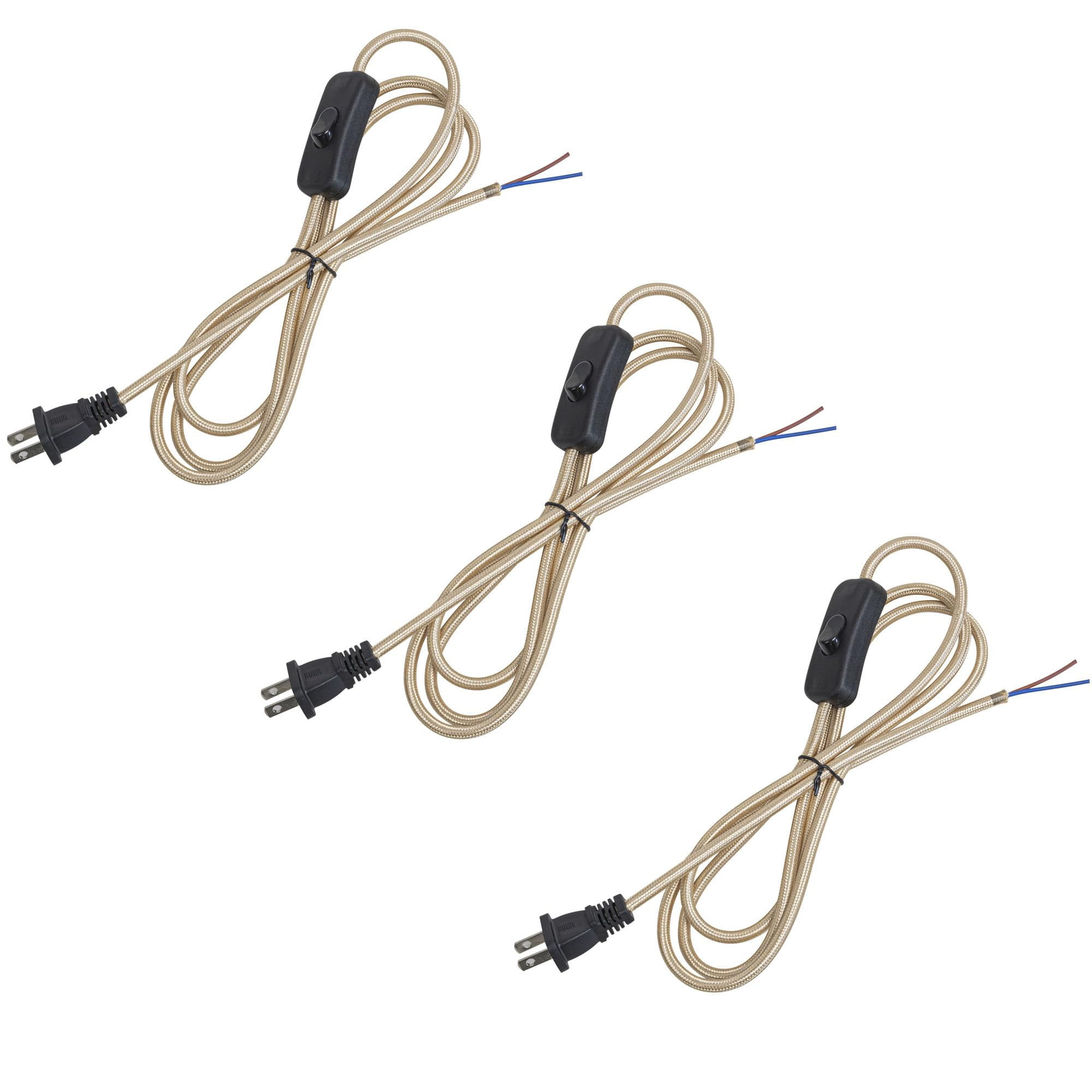 KAYYELAMP 3-Pack 15 Feet Plug in Outlet Electric Lamp Cord with On/Off ...