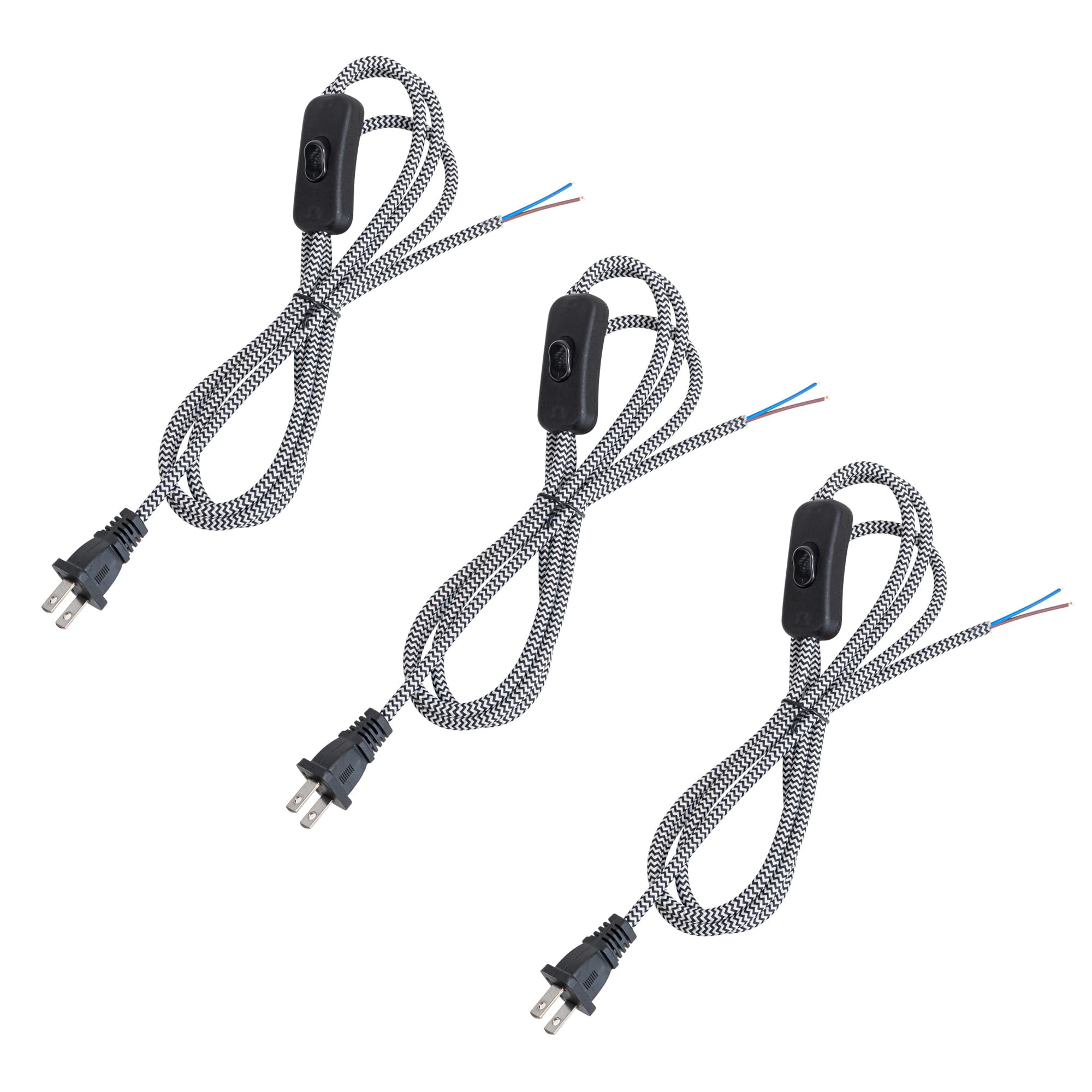 KAYYELAMP 3-Pack 5.9 Feet Plug in Outlet Electric Lamp Cord with On/Off ...