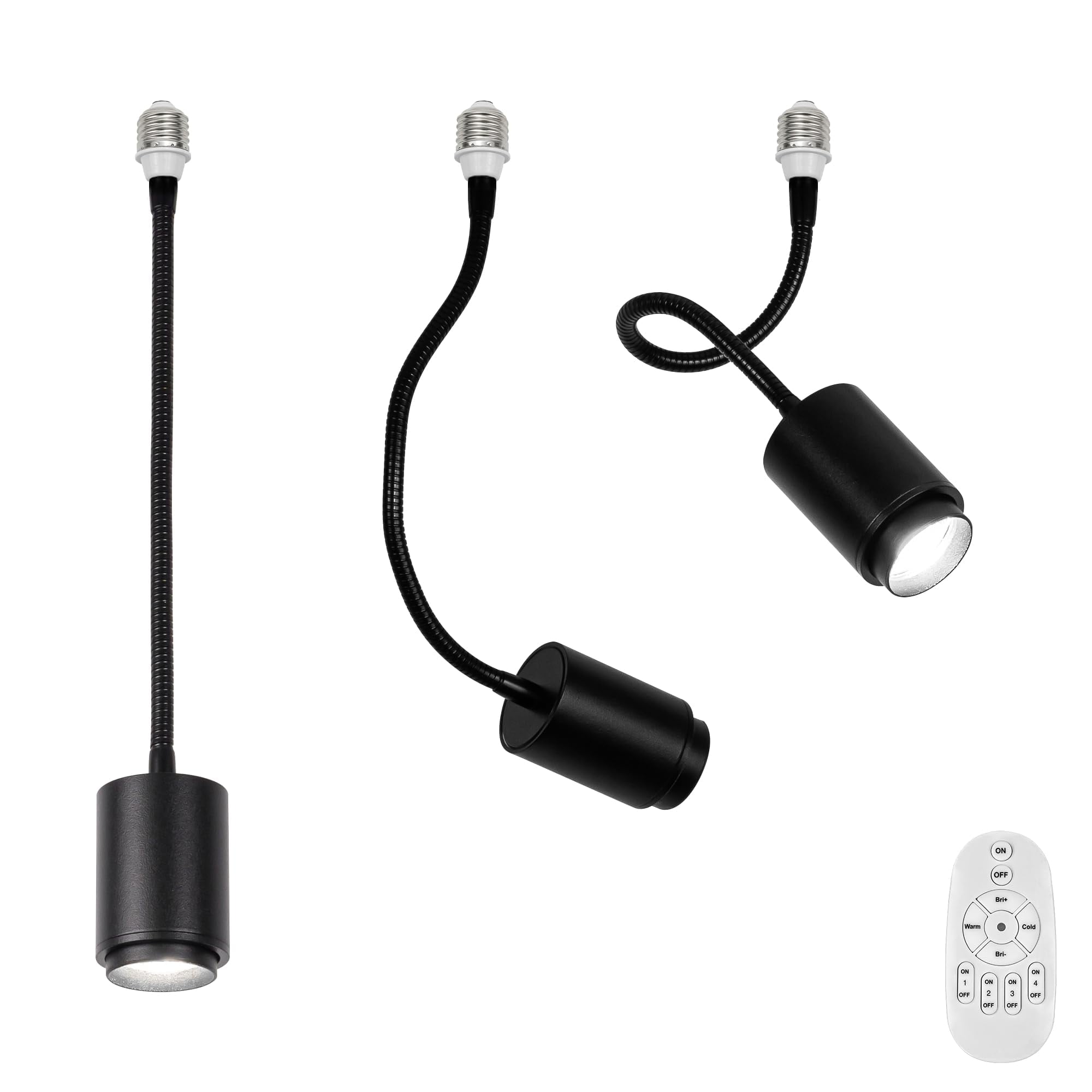 KAYYELAMP 3-Pack 7W Dimmable Stepless Spot Lamp E26 Connection Remote ...