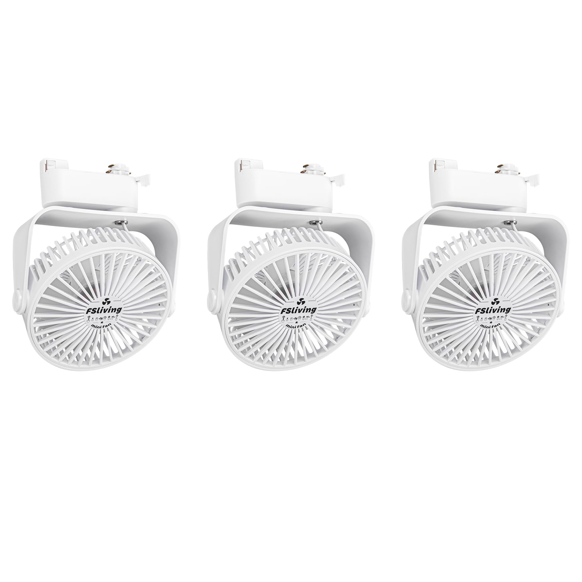 KAYYELAMP 3-Pack H-Type Track White Ceiling Fan Easy To Install ...
