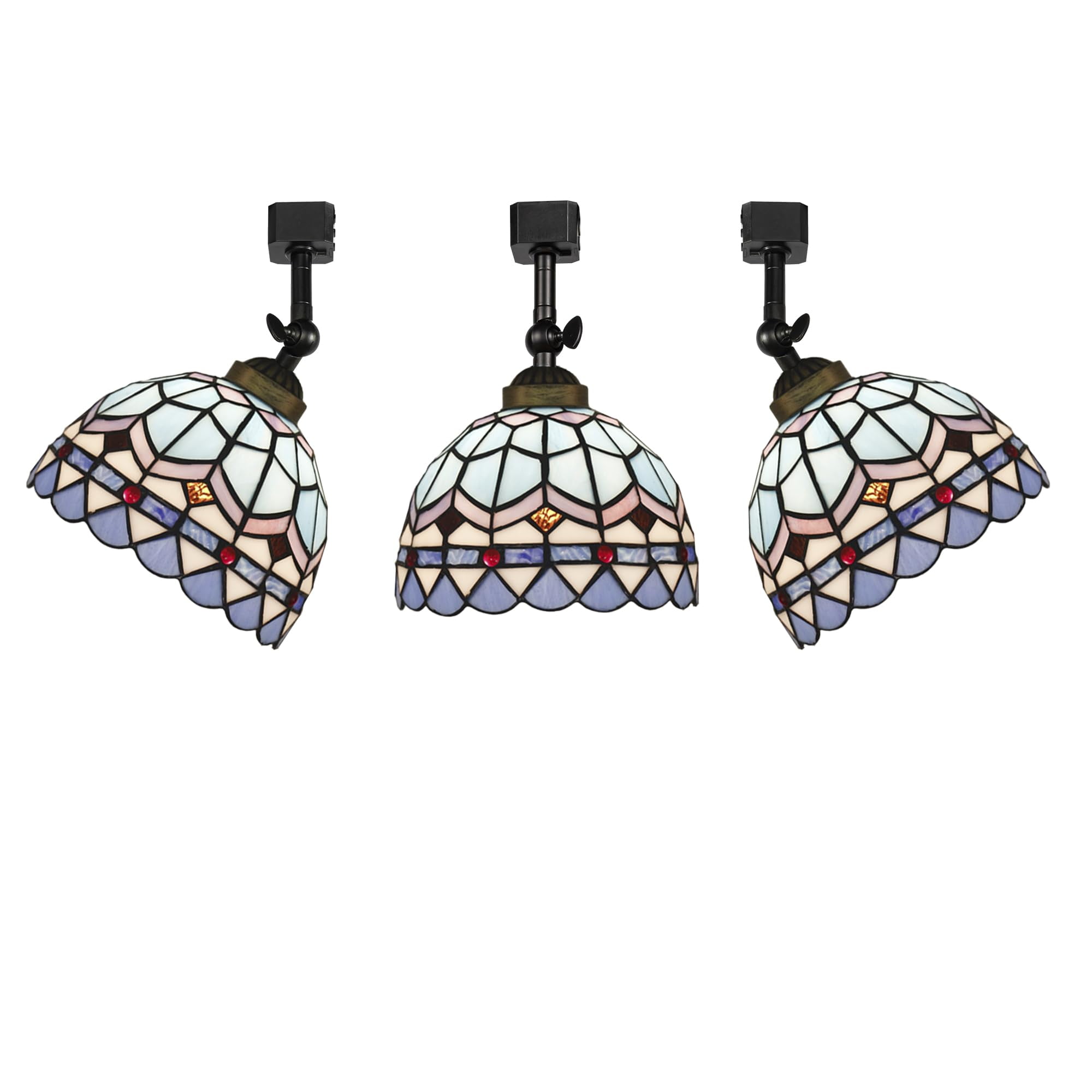 KAYYELAMP 3-Pack J-Type Track Head Lighting Adjustable Angle Tiffany ...