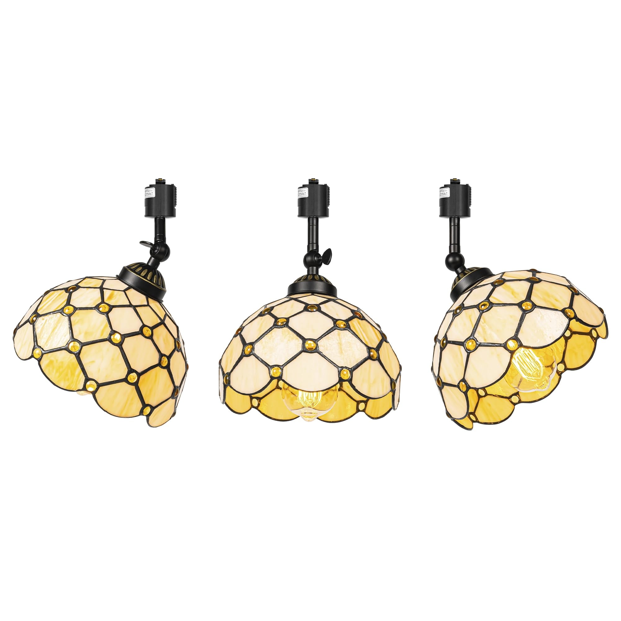 KAYYELAMP 3-Pack J-Type Track Head Lighting Adjustable Angle Tiffany ...