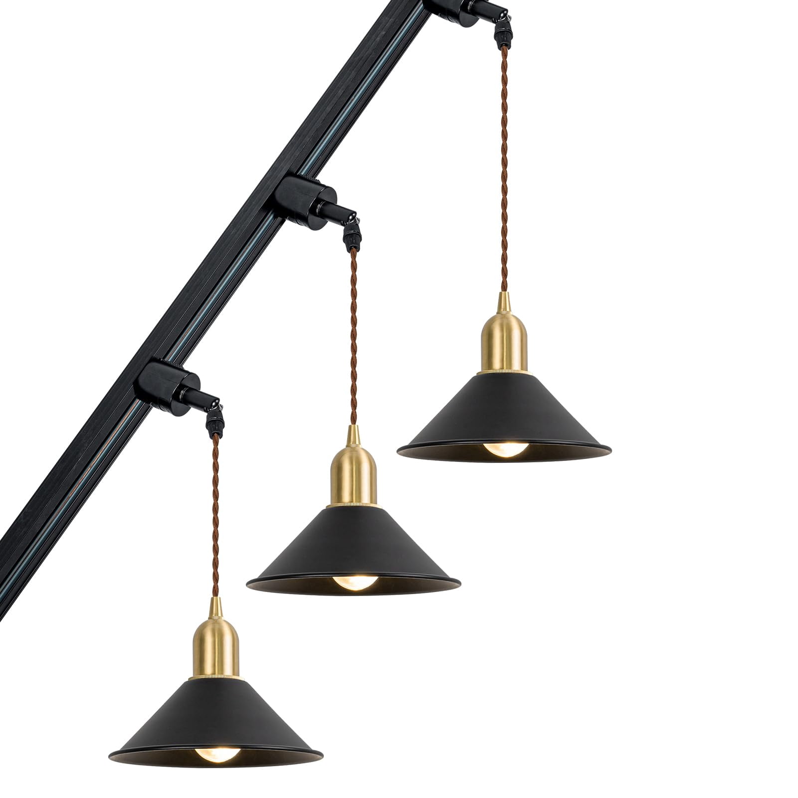 KAYYELAMP 3-Pack Slope Position Roof Track Light H-Type E26 Brass Base ...