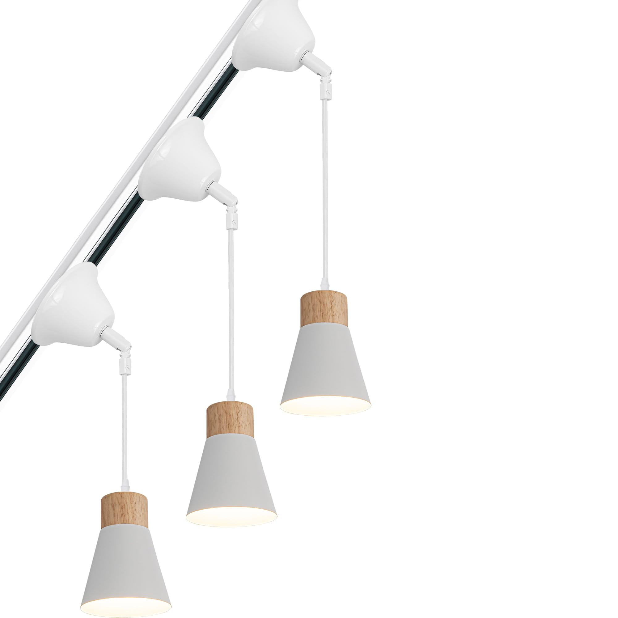 KAYYELAMP 3-Pack Slope Position Roof Track Light H-Type Wood Base White ...