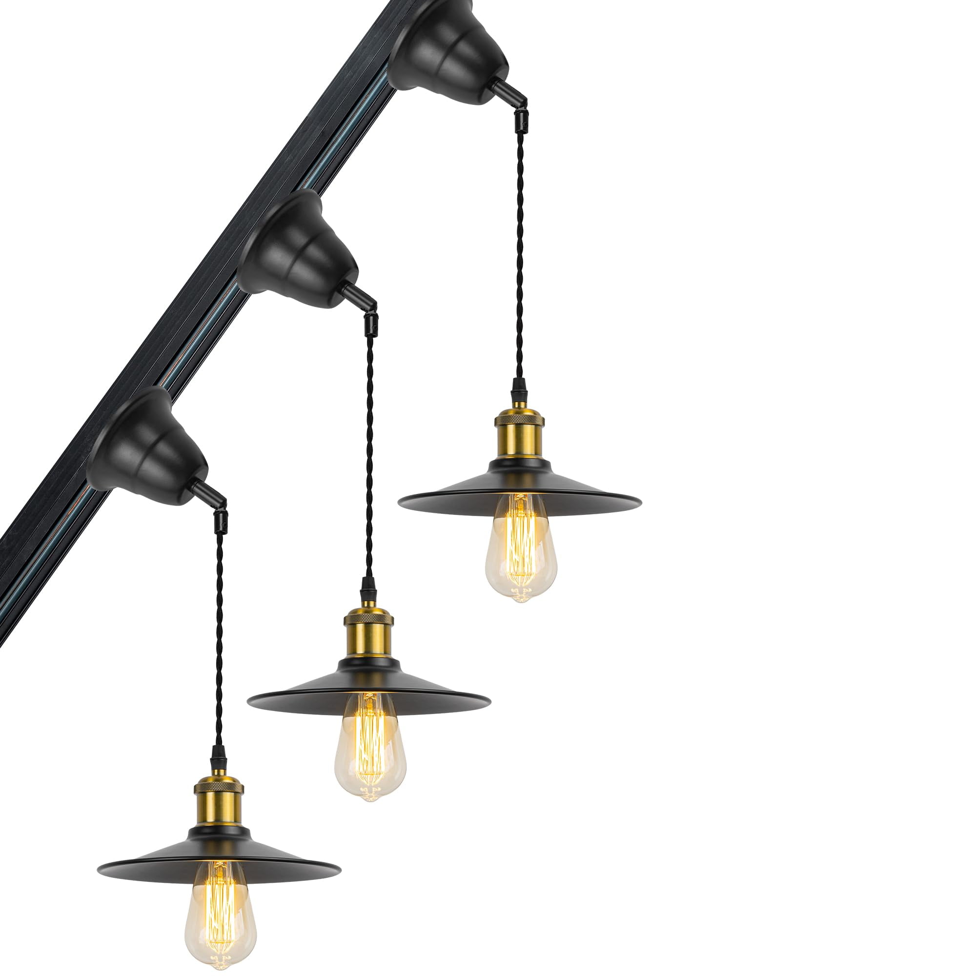 KAYYELAMP 3-Pack Tilt Position Track Light J-Type Brass Finish Base ...