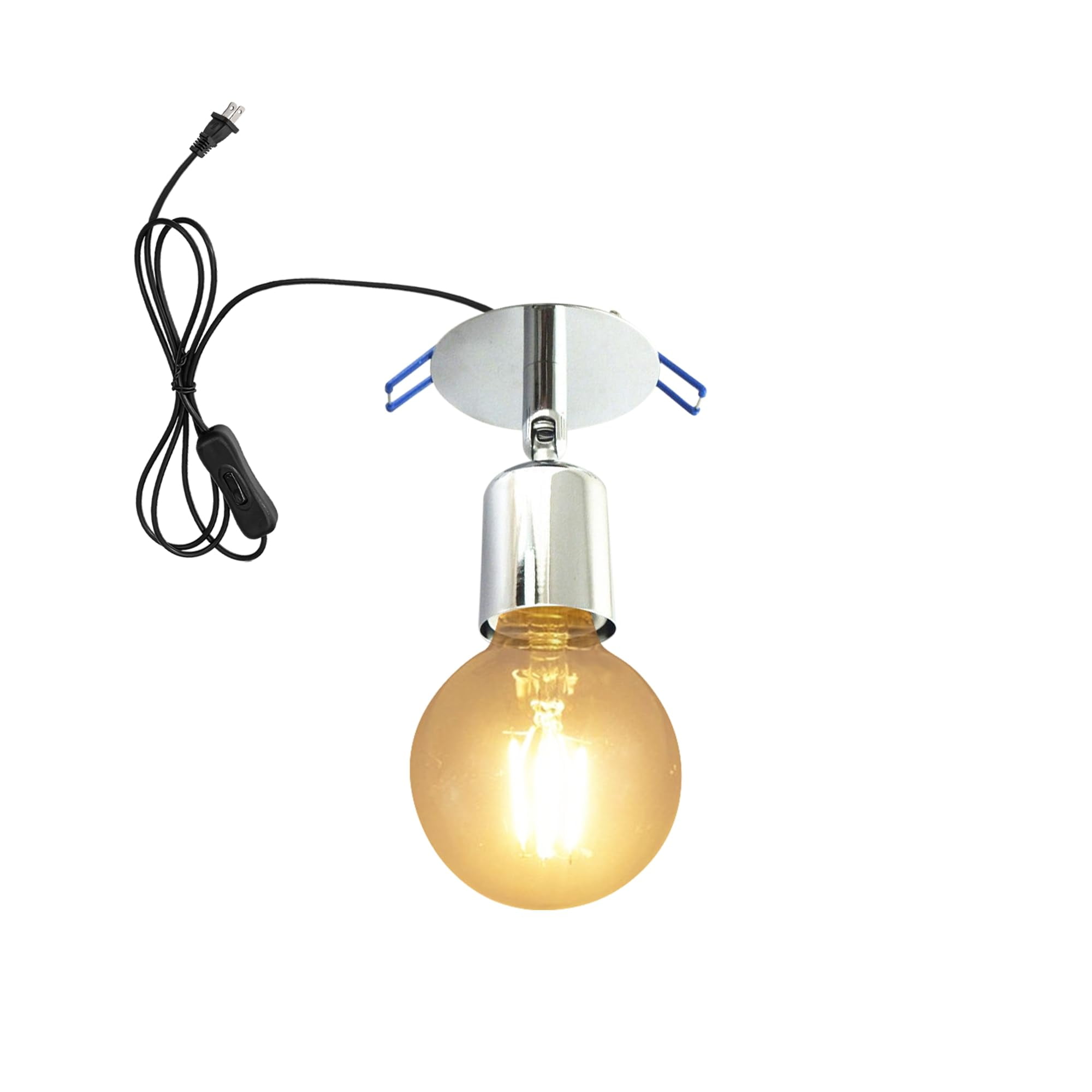 KAYYELAMP 5.9Ft Plug in Button Cord Recessed Ceiling Light Adjustable ...