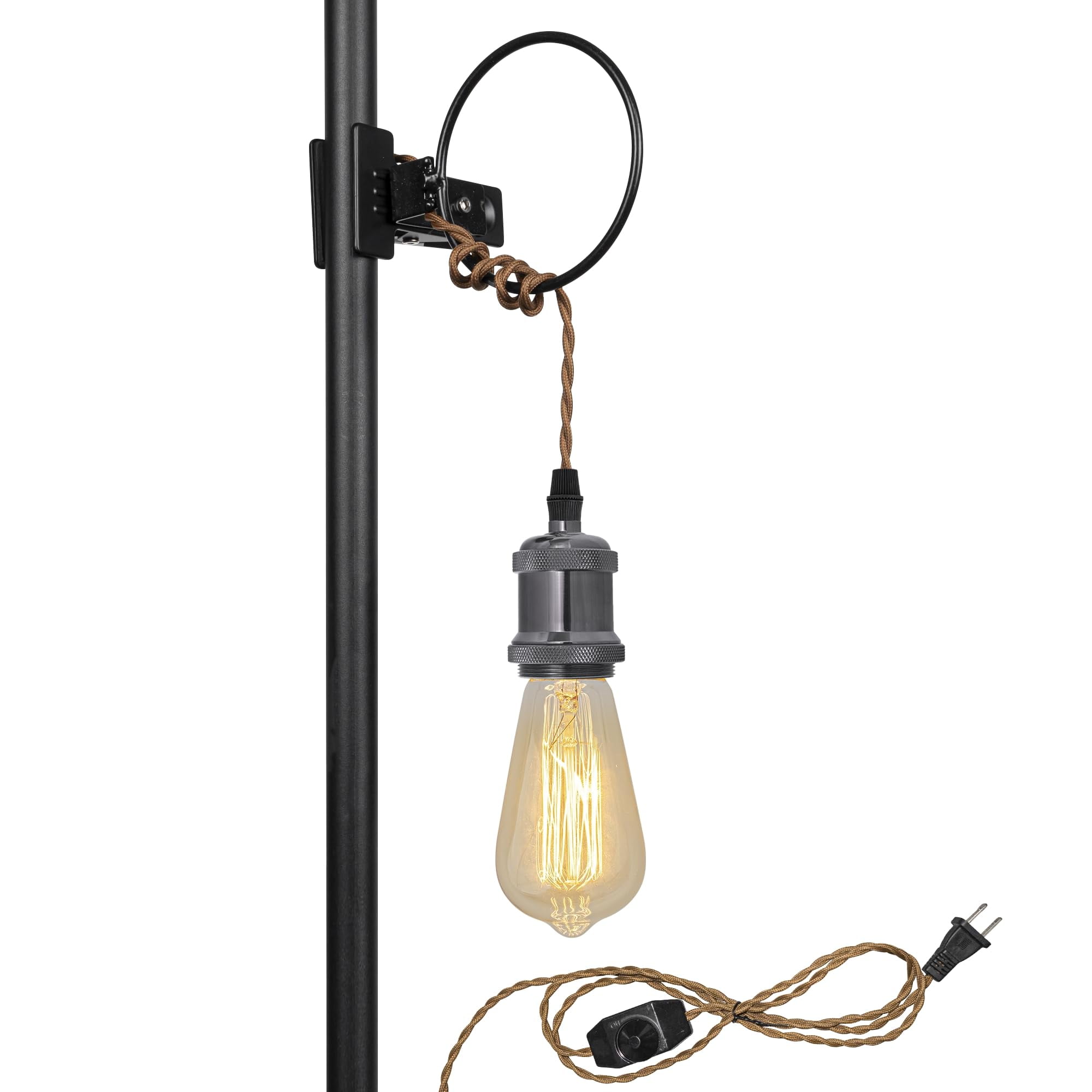 KAYYELAMP Adjustable Vintage Hanging Light with Plug, 9.8FT Switch Cord ...