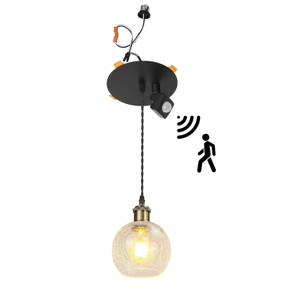 KAYYELAMP Crack Glass Shade Bronze Base Motion Sensor Recessed Light ...