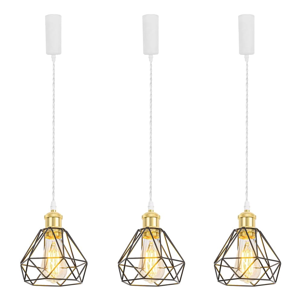 KAYYELAMP H-Type Track Gold Base with Metal Diamond Shape Hollow Shade ...