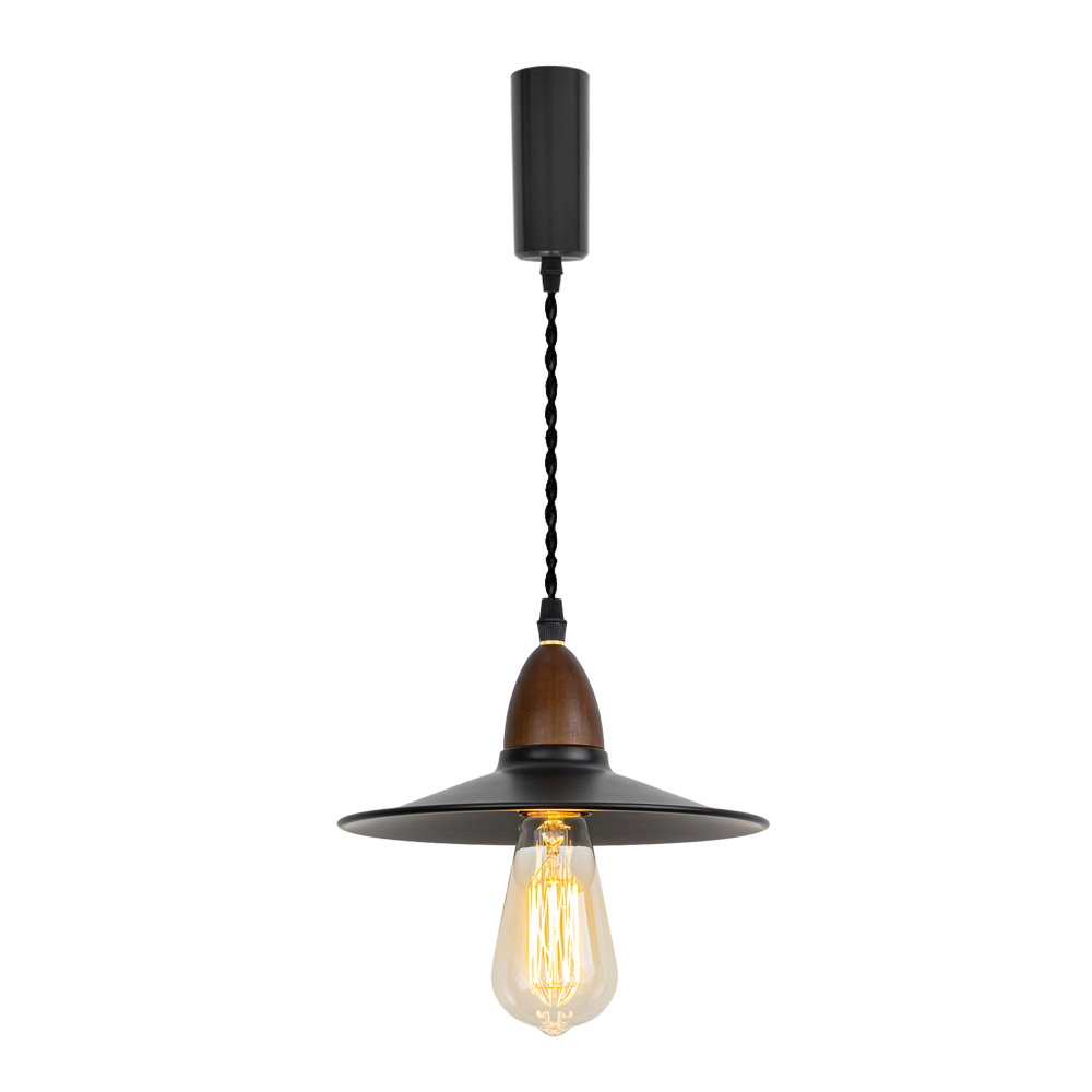 KAYYELAMP H-Type Track Light Walnut Base,Black Metal Shade,Adjusted ...