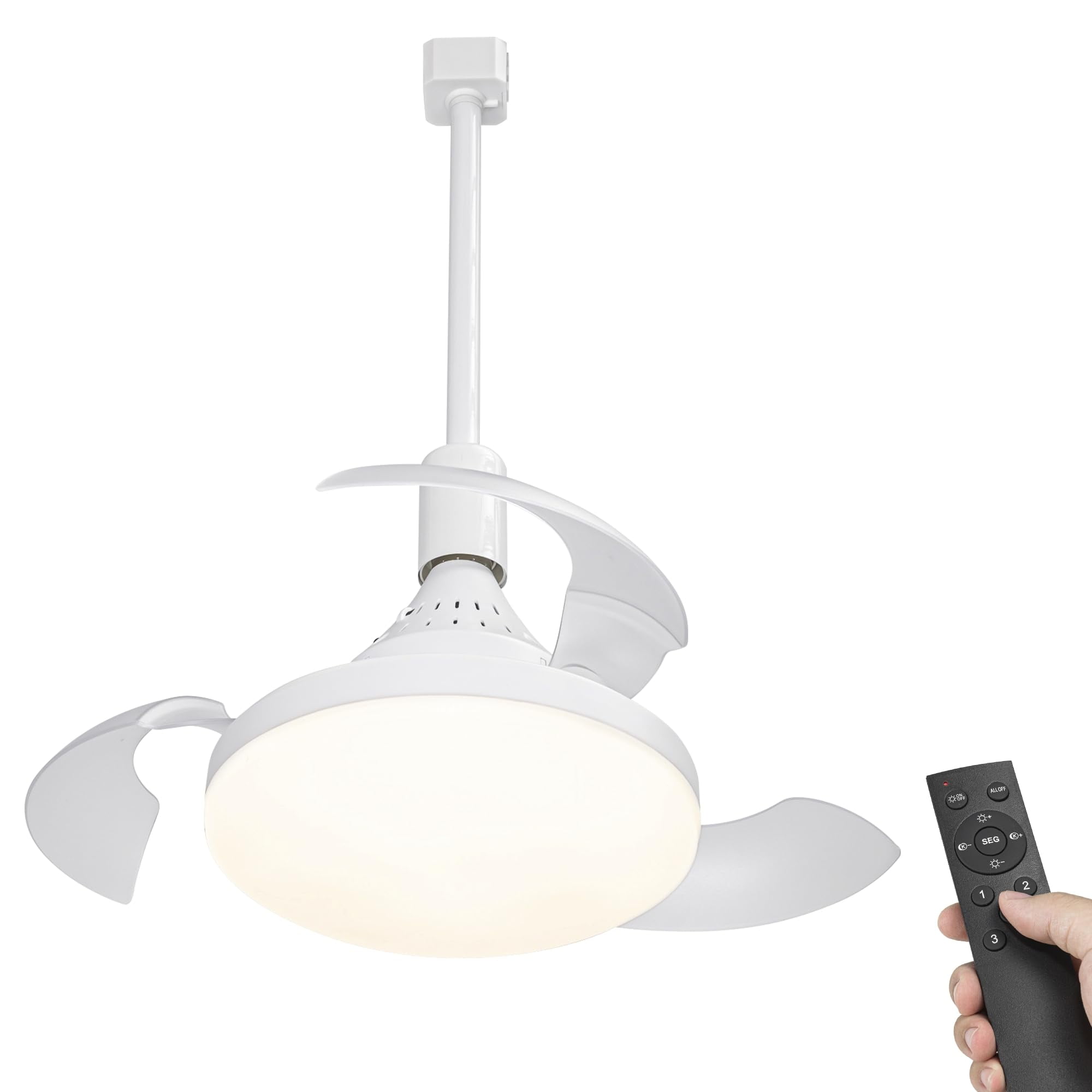 KAYYELAMP H-Type Track Lighting/Fan Remote Dimmable Adjusted Wind Power ...