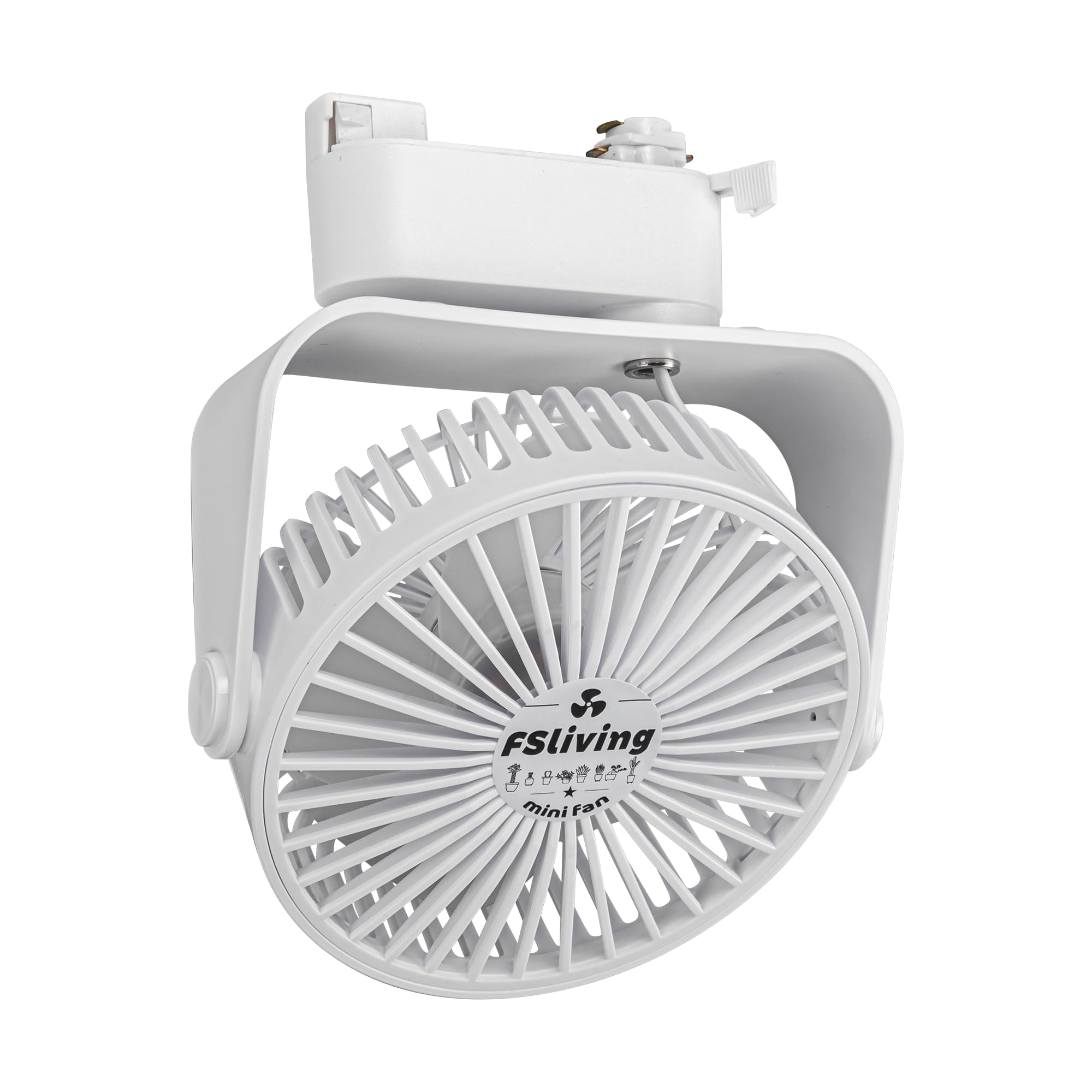 KAYYELAMP H-Type Track White Ceiling Fan Easy To Install Adjustable ...