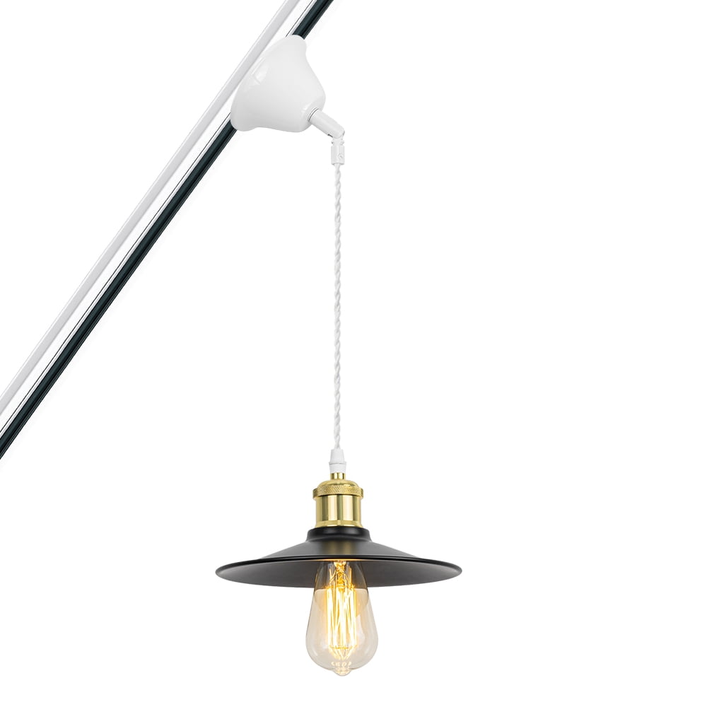 KAYYELAMP H-type Track French Gold Base Black Metal Shade Adjusted Cord ...
