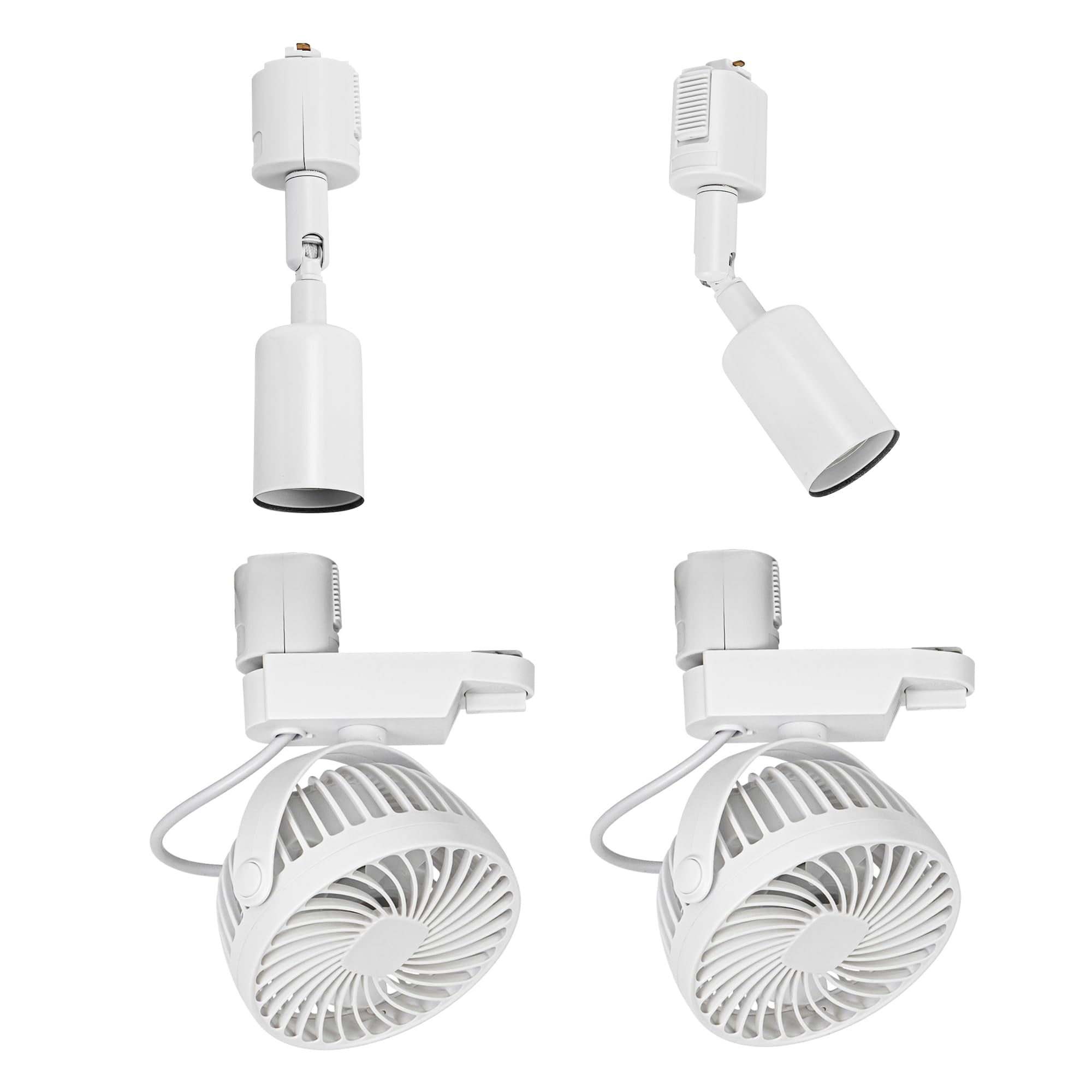 KAYYELAMP J-Type 2 Track Lights No Bulb, 2 Track Mini Fans Easy ...