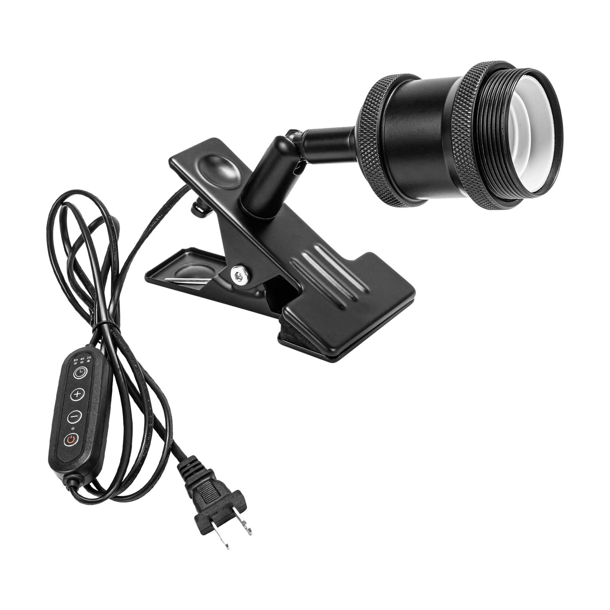 KAYYELAMP Mini Base Black Clamp Lamp Adjusted Angle Dimmable Timing ...