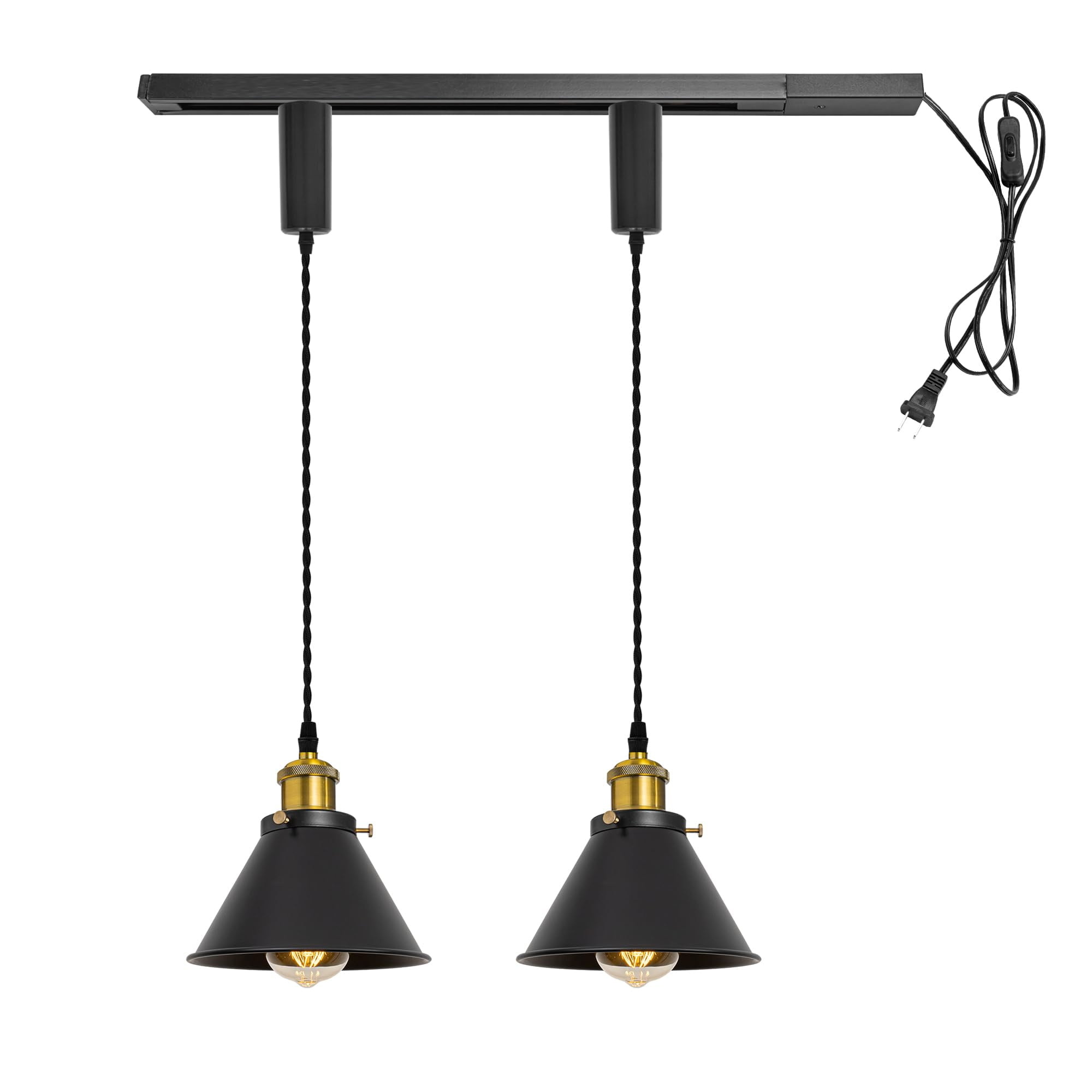 KAYYELAMP Plug in Cable Track Rail with Adjustable Cord Black Track ...