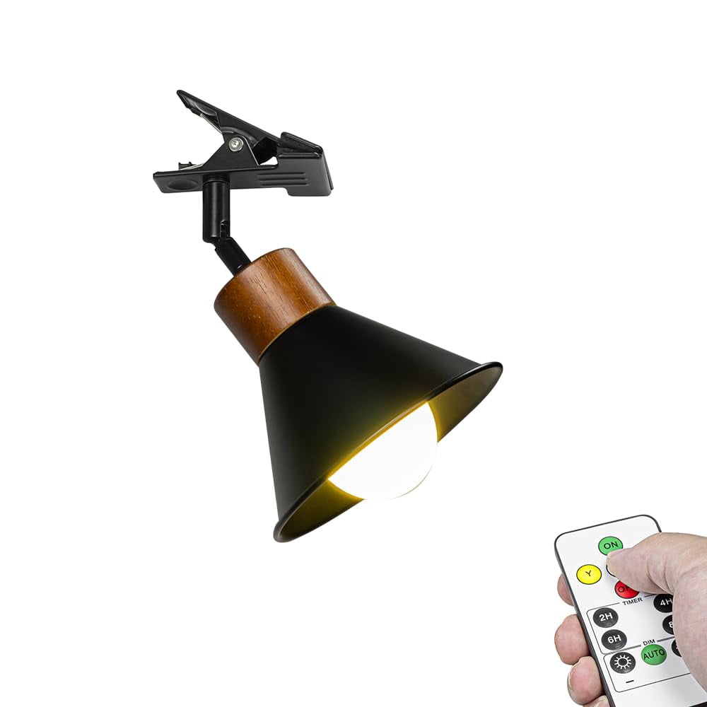 KAYYELAMP Rechargeable LED Wireless Clamp Lamp Adjusted Angle Remote ...
