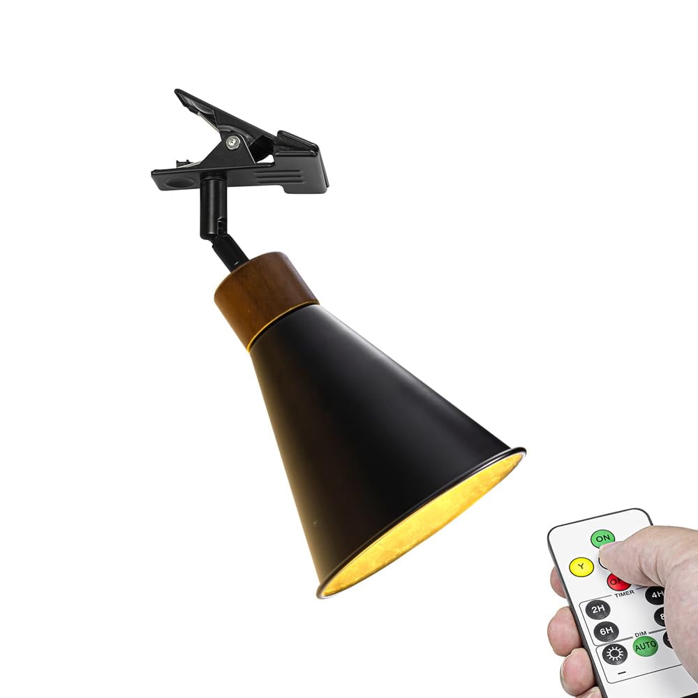 KAYYELAMP Rechargeable LED Wireless Clamp Lamp Adjusted Angle Remote ...
