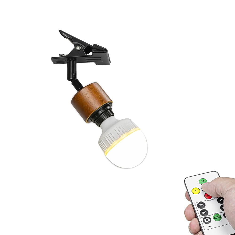 KAYYELAMP Rechargeable LED Wireless Clamp Lamp Adjusted Angle Remote ...