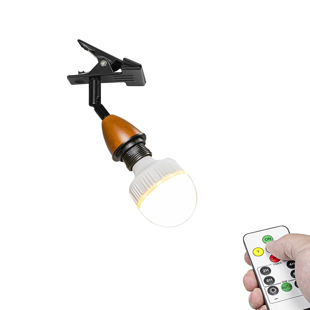 KAYYELAMP Rechargeable LED Wireless Clamp Lamp Adjusted Angle Remote ...