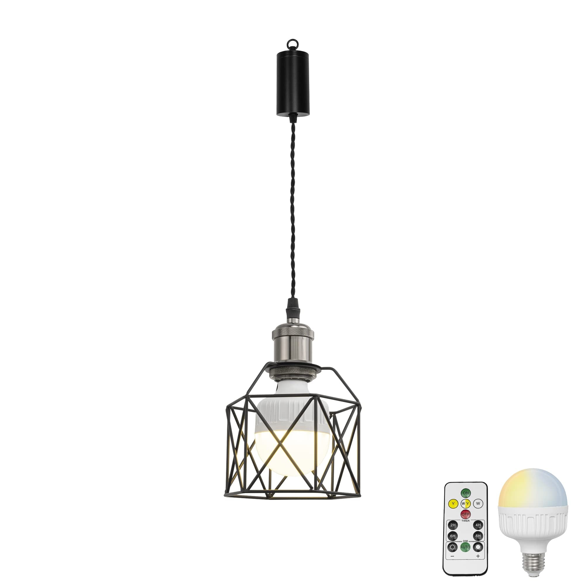 KAYYELAMP Remote LED Bulb Rechargeable Battery Adjusted Height Hanging ...