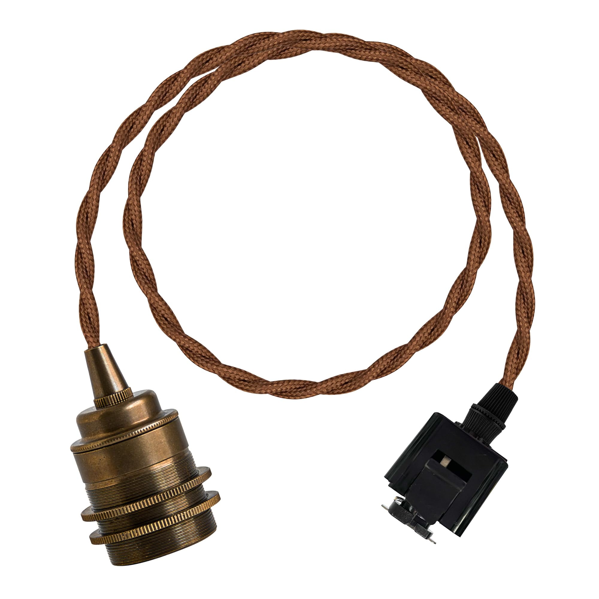 KAYYELAMP Retro Copper Mini E26 Base Track Light 3.2 Feet Brown Twisted ...