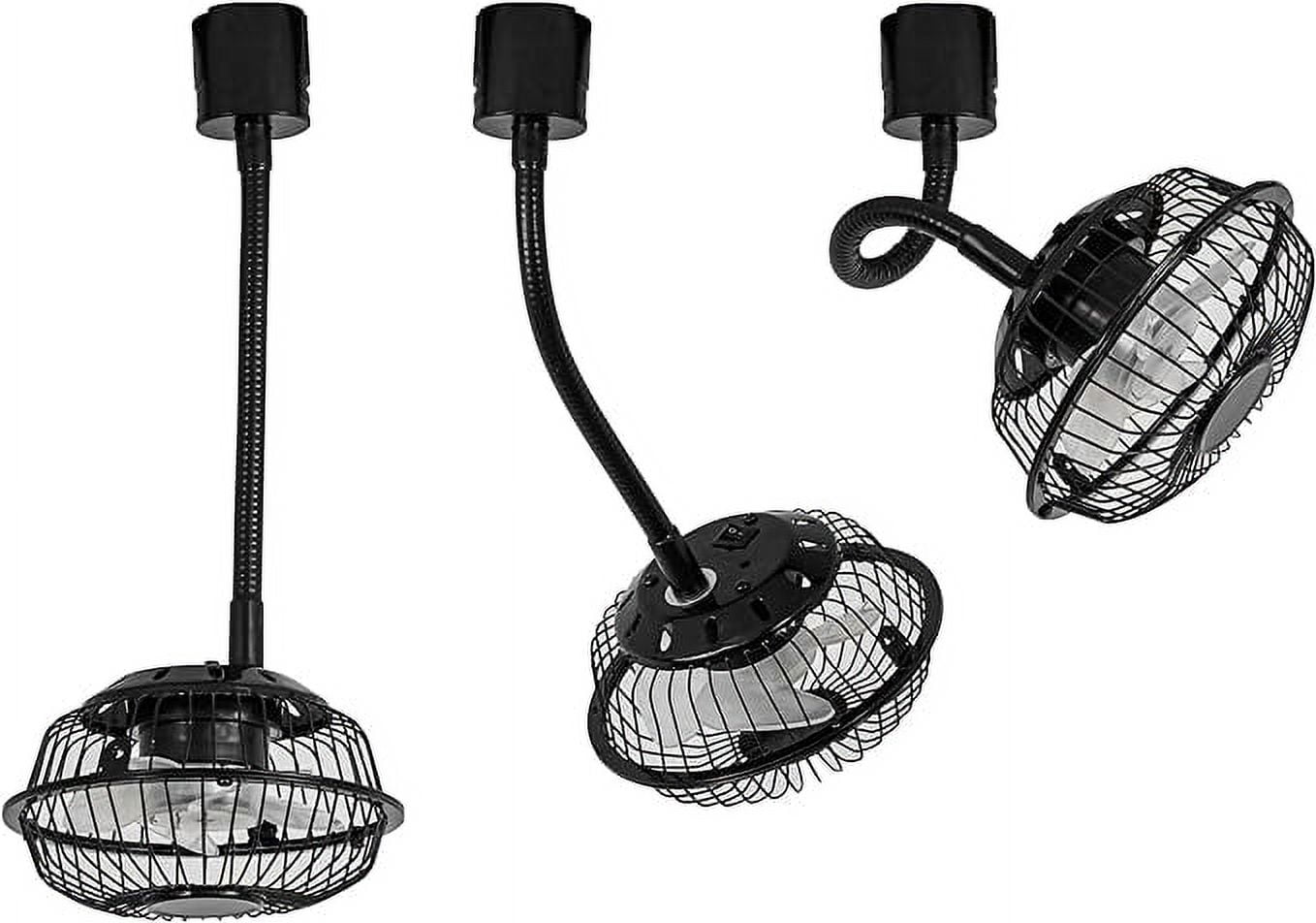 KAYYELAMP Set Of Three Track Mounted H-Type Ceiling Black Fan Flexible ...
